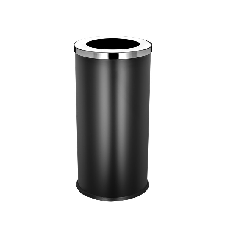 SS107-B Black Powder Coated Bin Round C/W Open Top - Top Bins