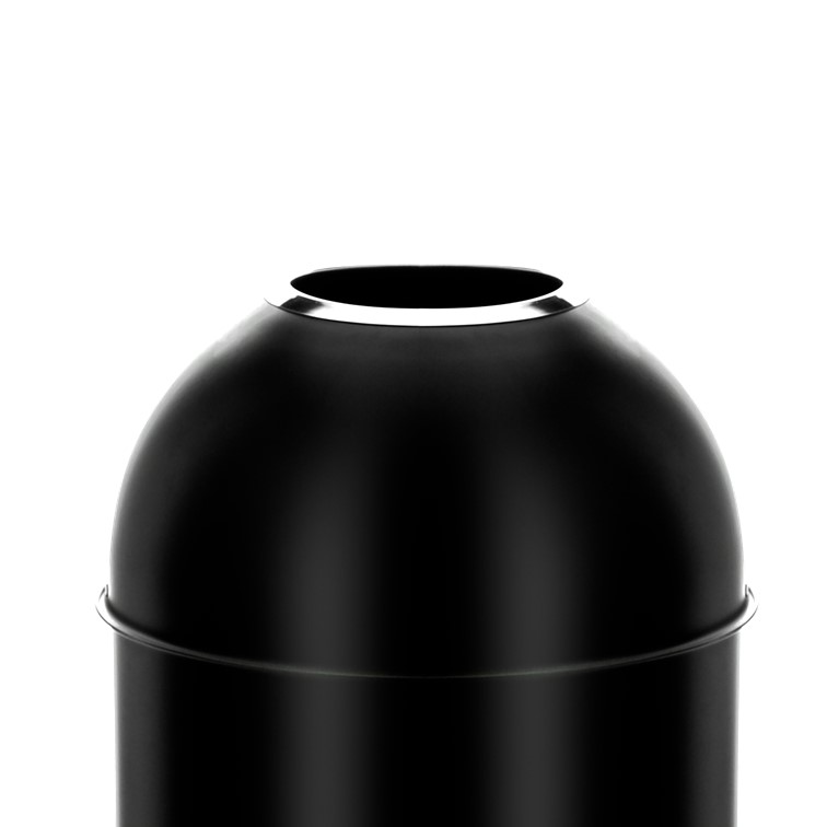 SS401 Bullet Bin - Black Powder Coated Bin Round C/W Open Top - Top Bins