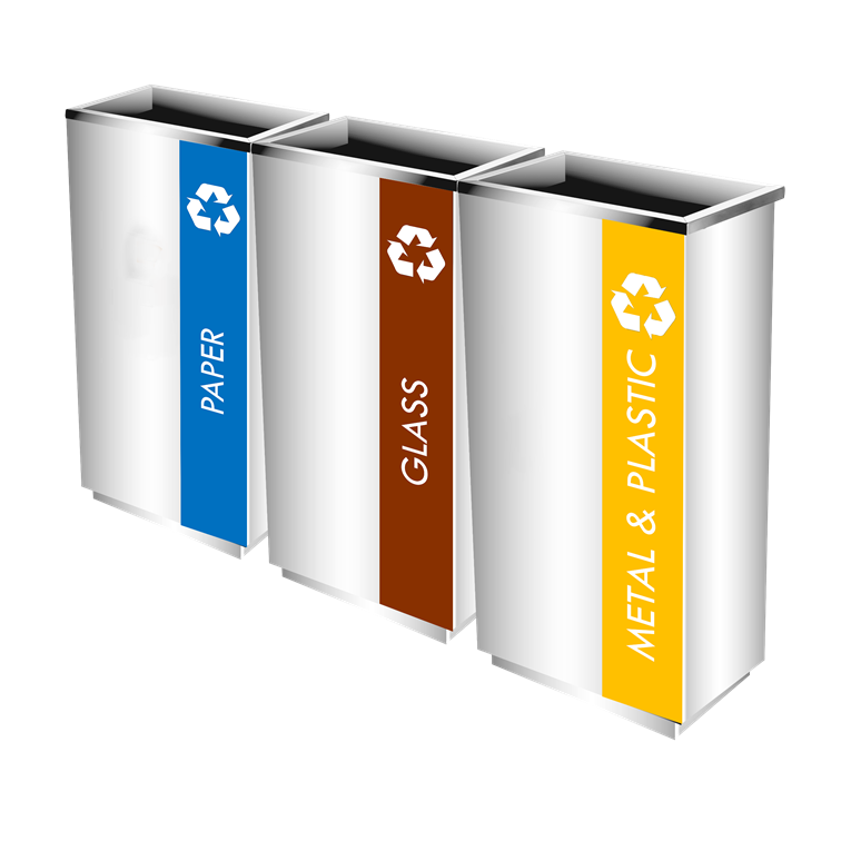 SS102-OT |IN3| Stainless Steel Recycle Bin Rectangular C/W Open Top (3 ...
