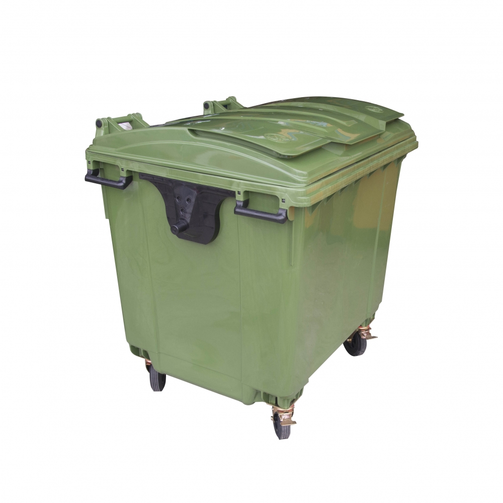 1100L Mobile Garbage Bin 4-Wheel - Top Bins