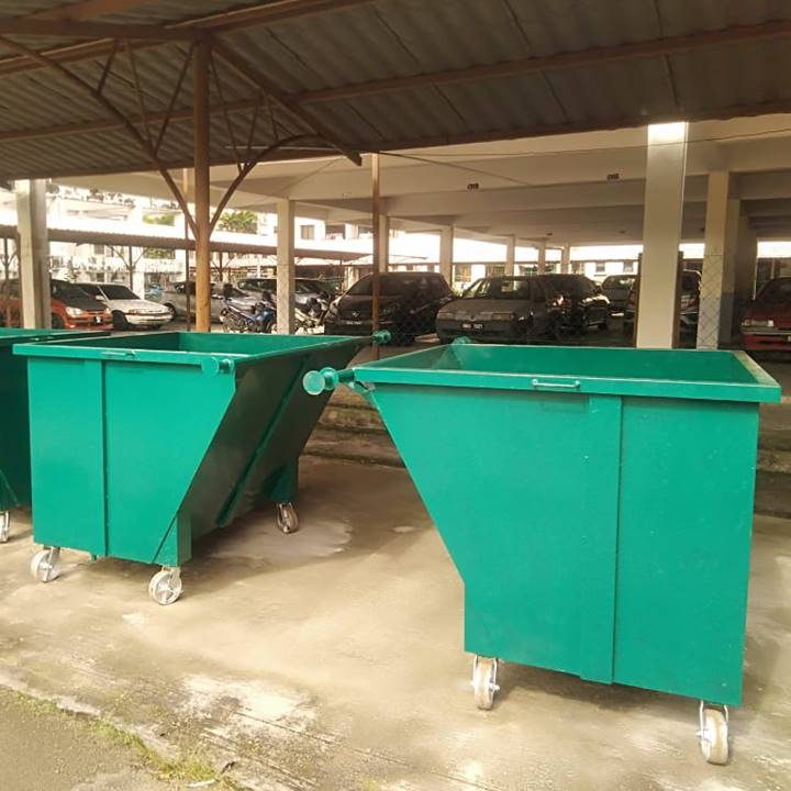1100L Metal Leach Bin 4-Wheel - Top Bins