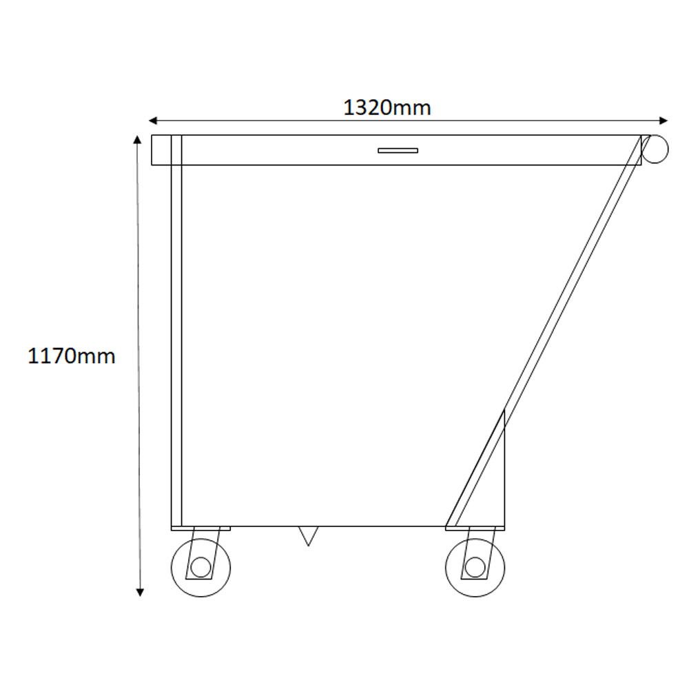 1100L Metal Leach Bin 4-Wheel - Top Bins