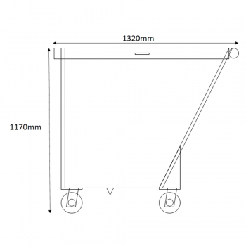 1100L Metal Leach Bin 4-Wheel - Top Bins