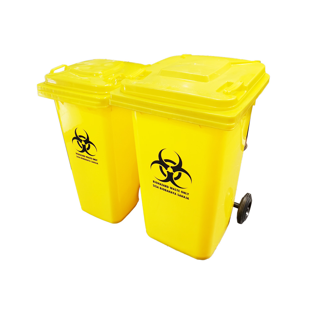 120L/240L Biohazard Mobile Garbage Bin 2-Wheel | Biomedical Bin - Top Bins