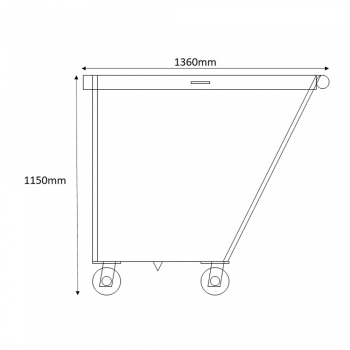 1500L Metal Leach Bin 4-Wheel - Top Bins