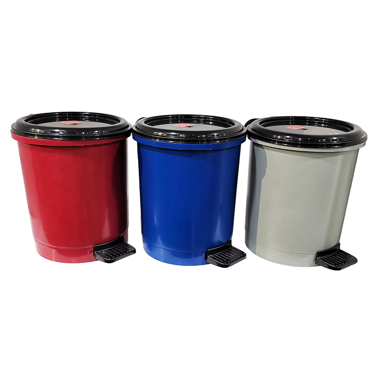 Plastic Round Pedal Bin - 10L (Random Color) | Room Bin - Top Bins