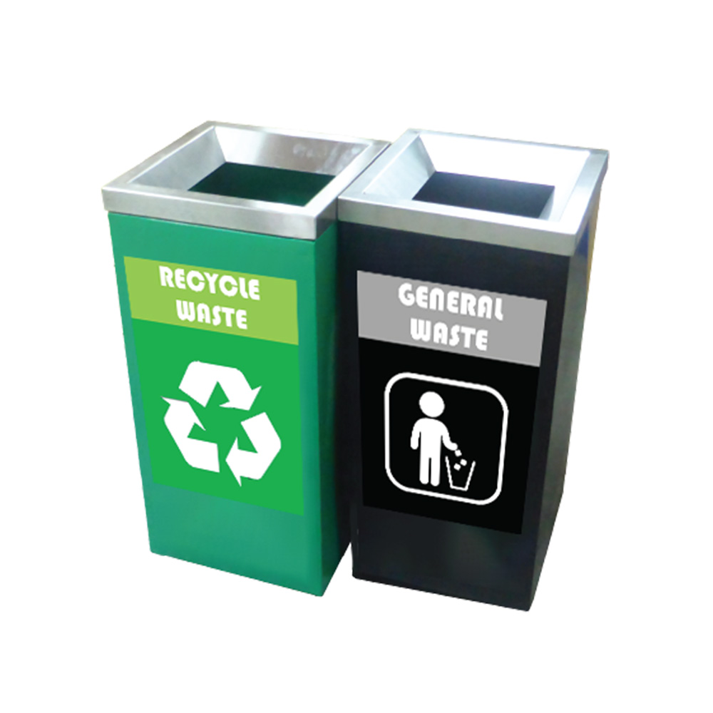 Mountain 80 Recycle Bin 2-in-1, Dual Compartment Eco-Friendly Waste Bin