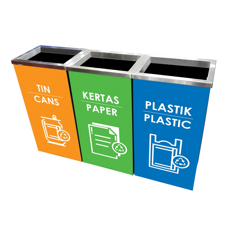SS111-OT |CM3| Stainless Steel Recycle Bin Rectangular C/W Open Top (3 ...