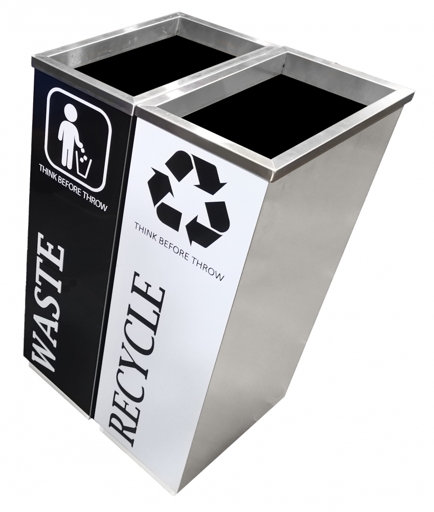 SS102-OT |CE2| Stainless Steel Recycle Bin Rectangular C/W Open Top (2 ...