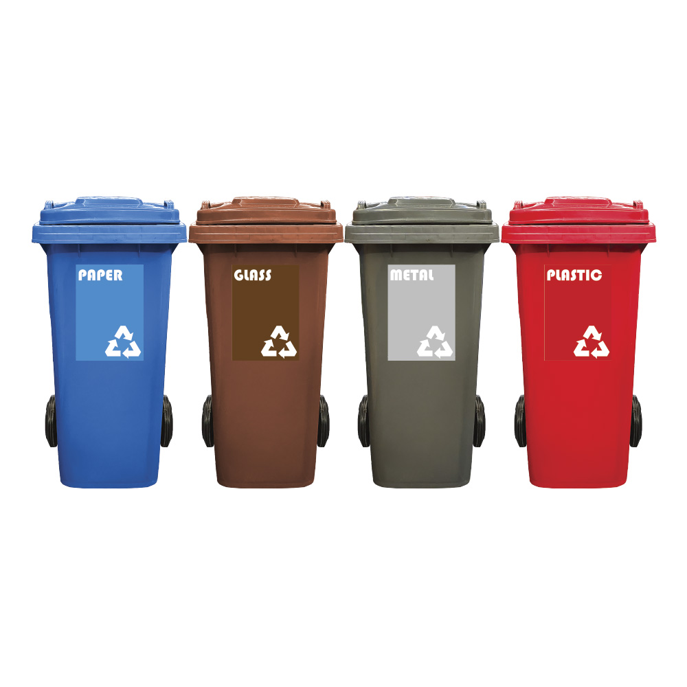 120L|M4| Recycle Mobile Garbage Bin 4-in-1
