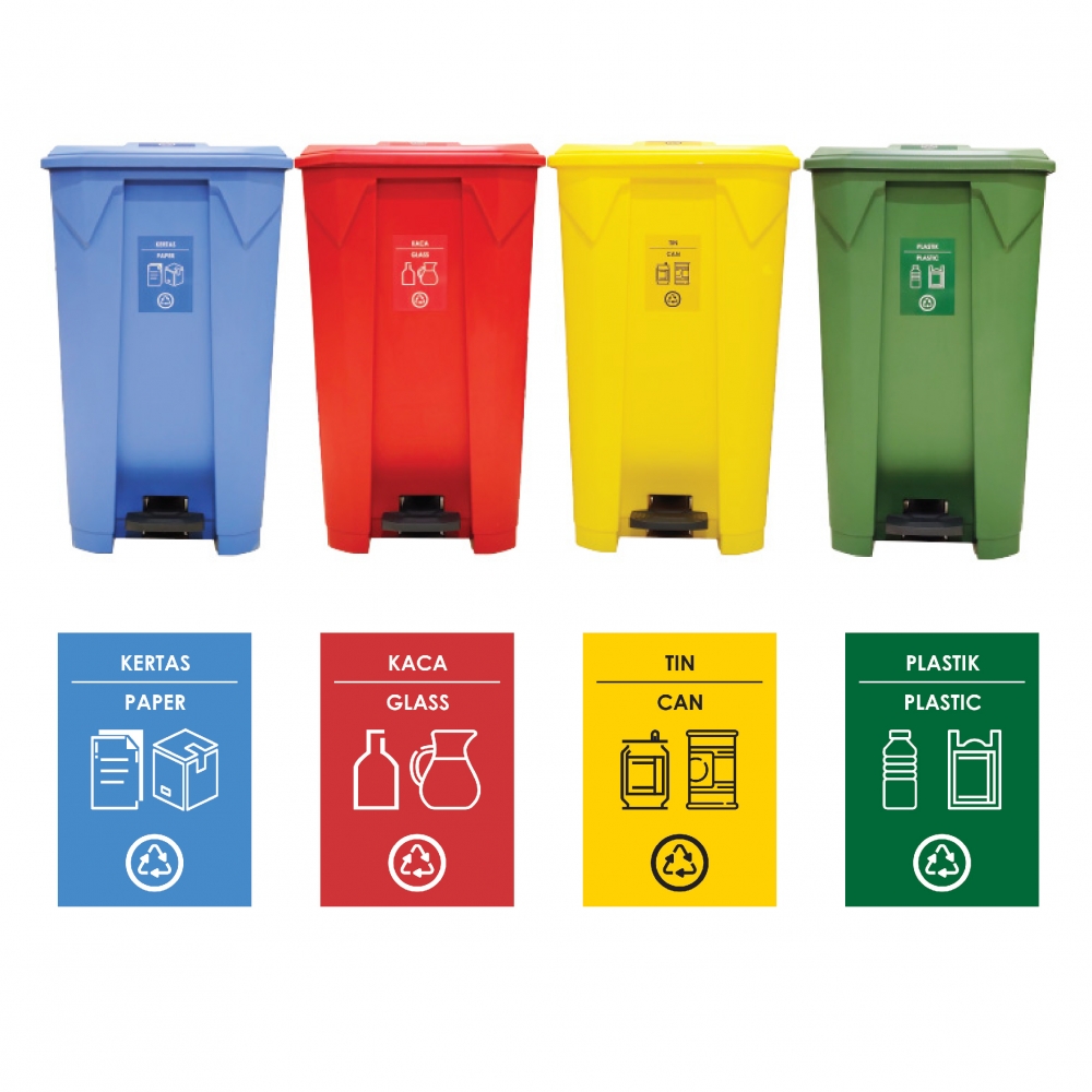 87L | CM4 | Recycle TT Step On / Pedal Bin (4-in-1)