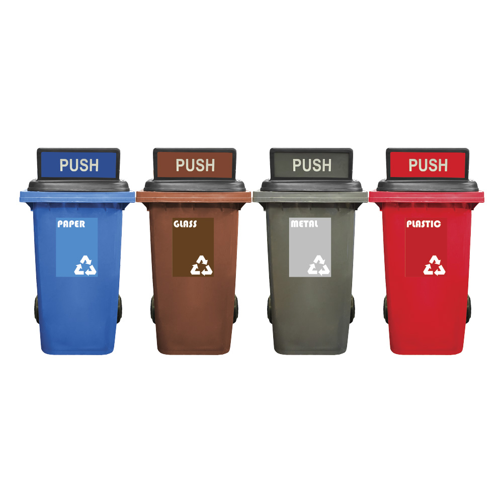 240L|M4| Recycle Mobile Garbage Bin 4-in-1 c/w Turbo Lid