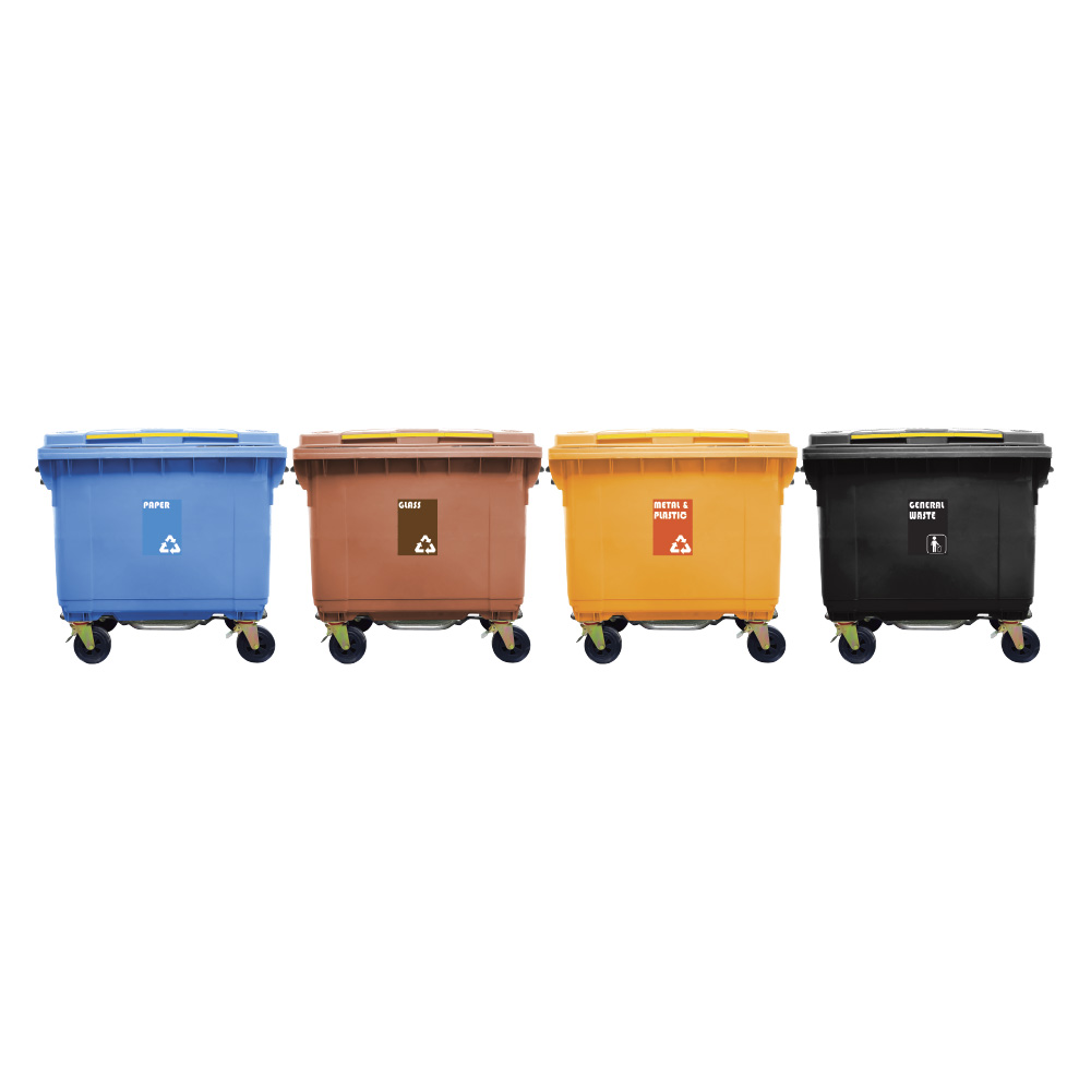 660L Large-Capacity Mobile Recycling Bin with Foot Pedal - 4-in-1 (M4W)