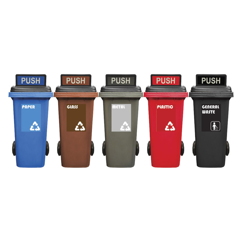 120L|M5W| Recycle Mobile Garbage Bin 5-in-1W c/w Turbo Lid