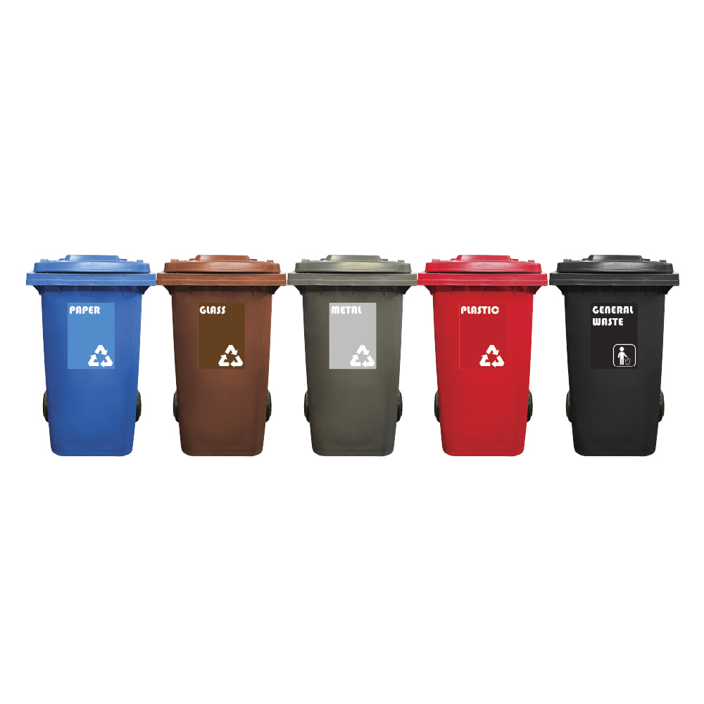 240L Mobile Recycling Bin - 5-in-1 Waste Sorting System (M5W Model)